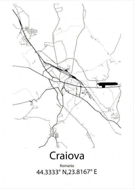 Craiova, Romania Map - Kaigozen - Drawings & Illustration, Places & Travel, Other Places ...