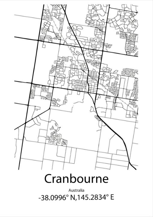 Cranbourne, Australia Map - Kaigozen - Drawings & Illustration, Places ...