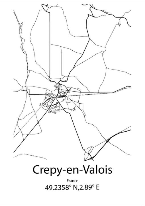 Crepy-en-Valois, France Map - Kaigozen - Drawings & Illustration ...