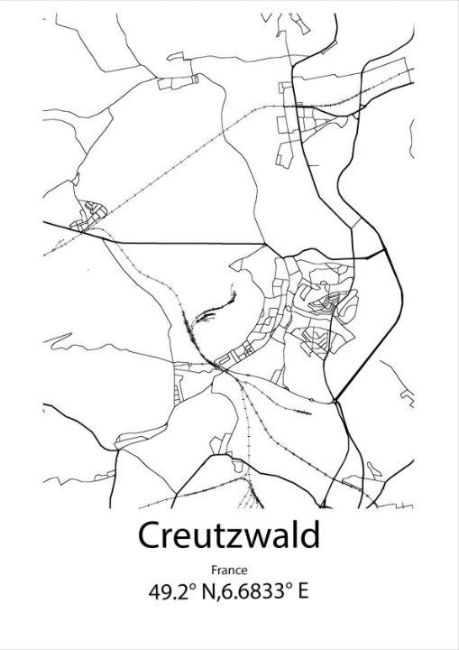 Creutzwald, France Map - Kaigozen - Drawings & Illustration, Places ...