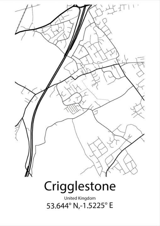 Crigglestone, United Kingdom Map - Kaigozen - Drawings & Illustration ...
