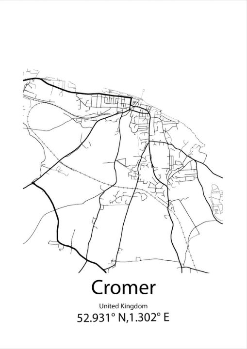 Cromer, United Kingdom Map - Kaigozen - Drawings & Illustration, Places ...