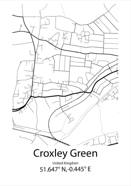 Croxley Green, United Kingdom Map - Kaigozen - Drawings & Illustration ...
