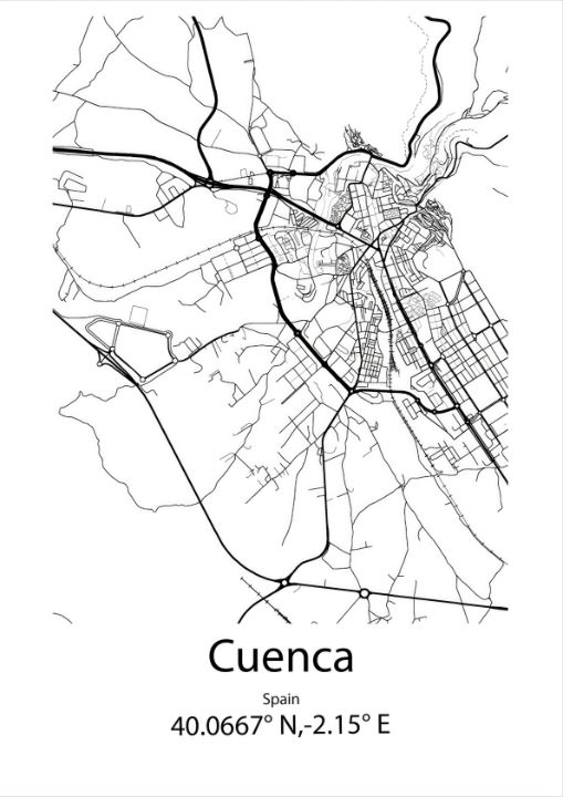 Cuenca, Spain Map - Kaigozen - Drawings & Illustration, Places & Travel ...