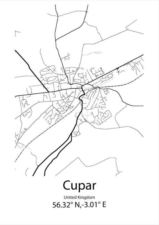Cupar, United Kingdom Map - Kaigozen - Drawings & Illustration, Places ...