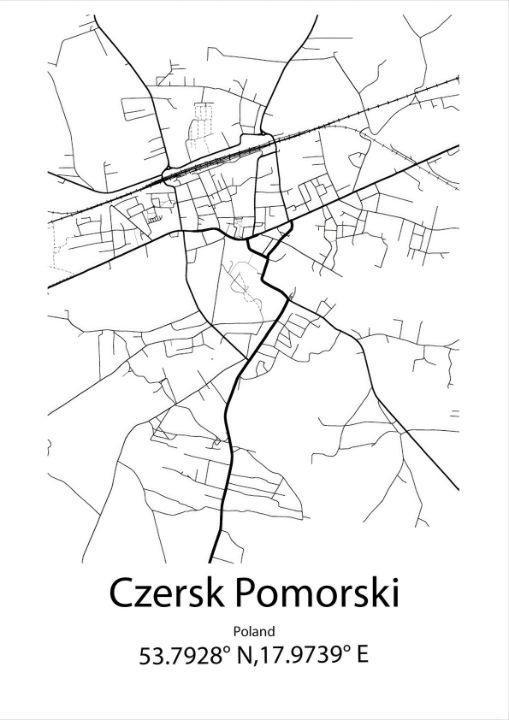Czersk Pomorski, Poland Map - Kaigozen - Drawings & Illustration ...