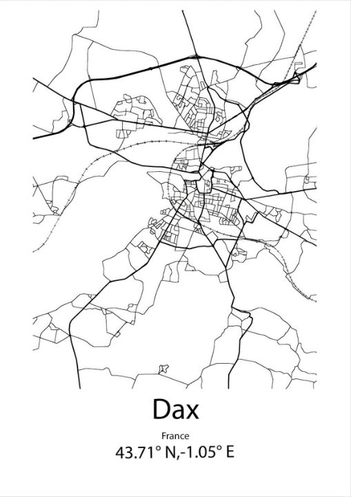 Dax, France Map - Kaigozen - Drawings & Illustration, Places & Travel ...