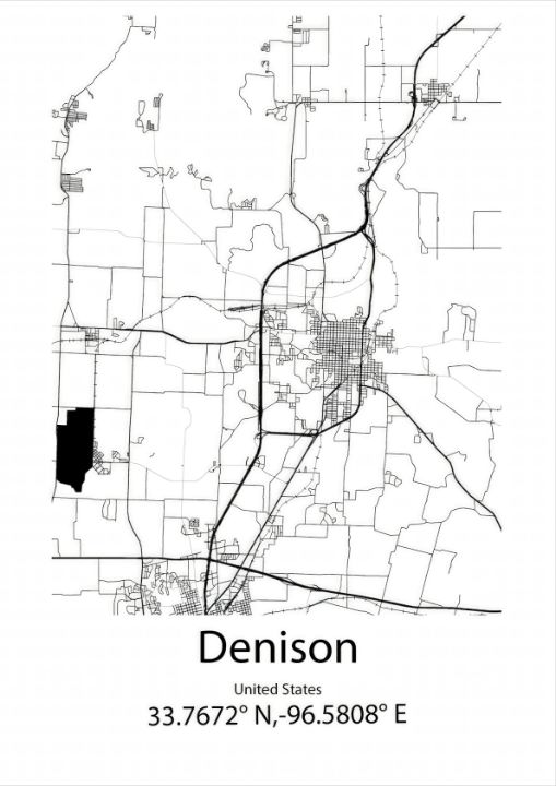 Denison, United States Map - Kaigozen - Drawings & Illustration, Places ...