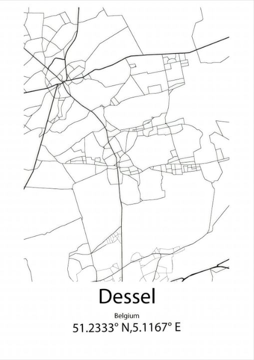 Dessel, Belgium Map - Kaigozen - Drawings & Illustration, Places ...