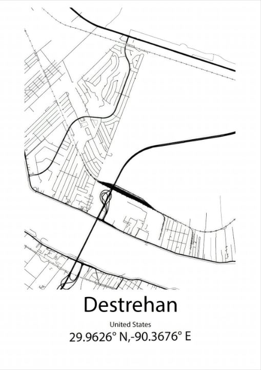 Destrehan, United States Map - Kaigozen - Drawings & Illustration ...