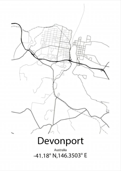 Devonport, Australia Map - Kaigozen - Drawings & Illustration, Places & Travel, Other Places ...