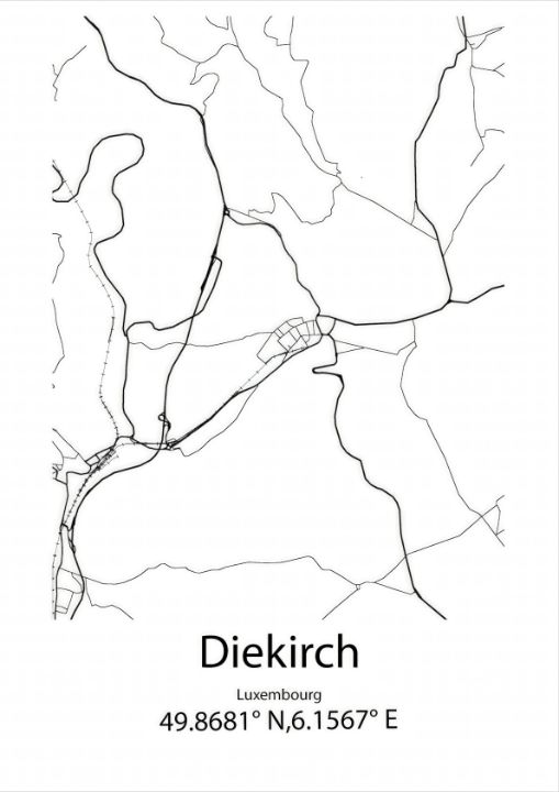 Diekirch, Luxembourg Map - Kaigozen - Drawings & Illustration, Places ...