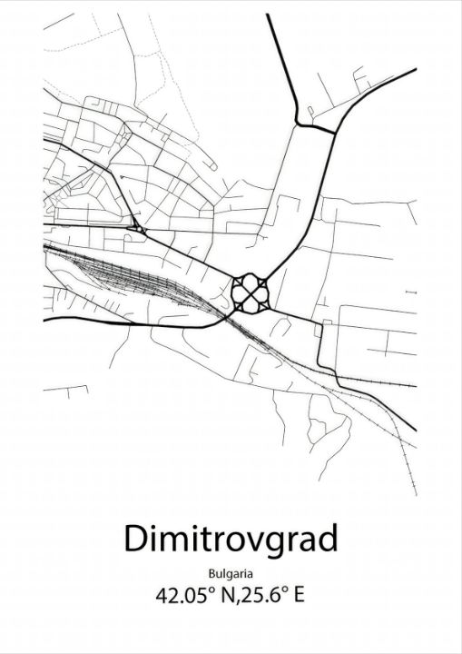 Dimitrovgrad, Bulgaria Map - Kaigozen - Drawings & Illustration, Places ...