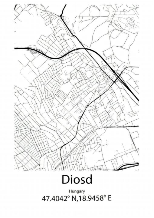 Diosd, Hungary Map - Kaigozen - Drawings & Illustration, Places ...