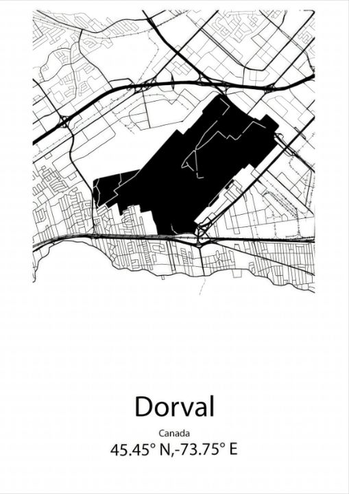 Dorval, Canada Map - Kaigozen - Drawings & Illustration, Places ...