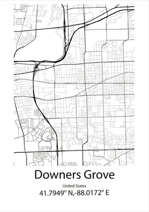 Downers Grove, United States Map - Kaigozen - Drawings & Illustration ...
