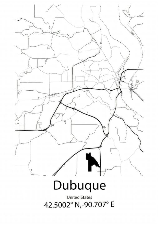 Dubuque, United States Map - Kaigozen - Drawings & Illustration, Places ...