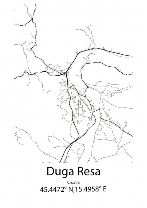 Duga Resa, Croatia Map - Kaigozen - Drawings & Illustration, Places ...