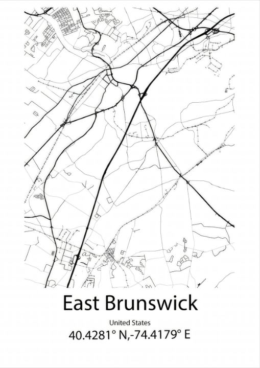 East Brunswick, United States Map - Kaigozen - Drawings & Illustration ...