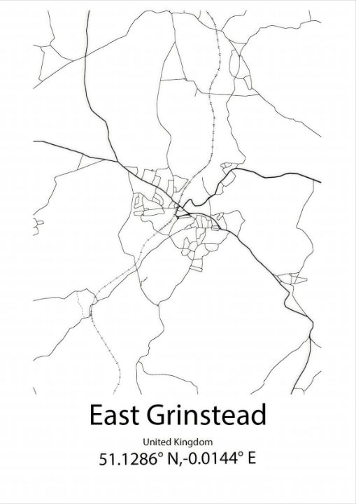 East Grinstead, United Kingdom Map - Kaigozen - Drawings & Illustration ...