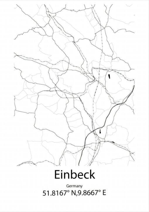 Einbeck, Germany Map - Kaigozen - Drawings & Illustration, Places ...