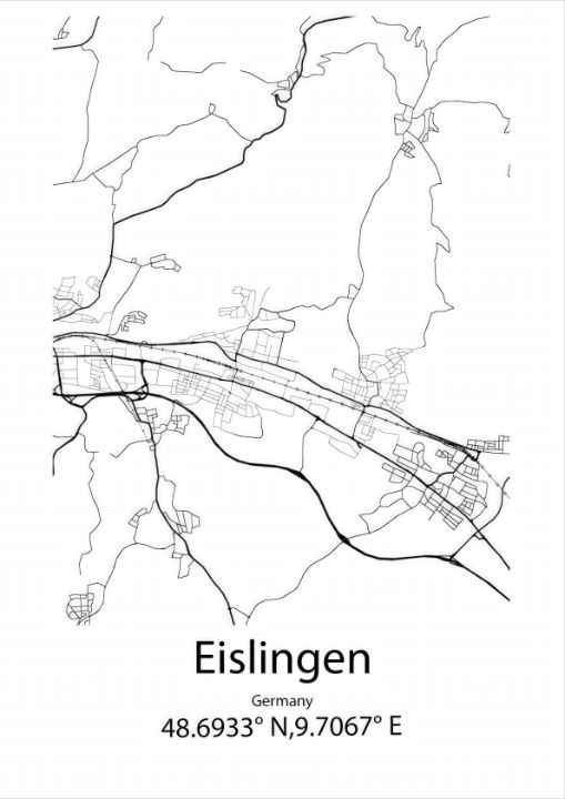 Eislingen, Germany Map - Kaigozen - Drawings & Illustration, Places ...