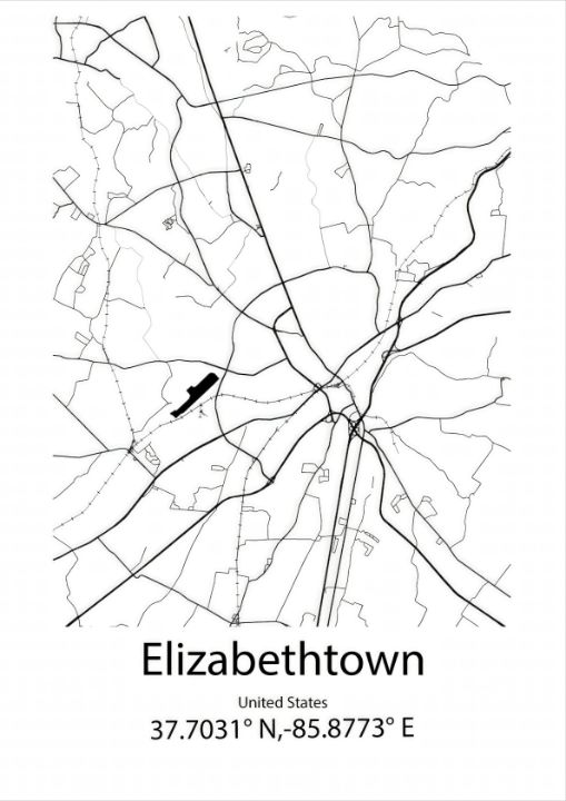 Elizabethtown, United States Map - Kaigozen - Drawings & Illustration ...
