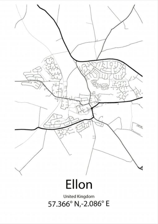 Ellon, United Kingdom Map - Kaigozen - Drawings & Illustration, Places ...