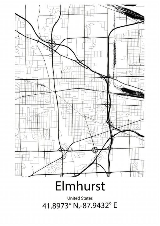 Elmhurst, United States Map - Kaigozen - Drawings & Illustration ...