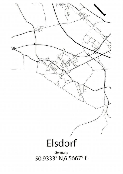 Elsdorf, Germany Map - Kaigozen - Drawings & Illustration, Places ...