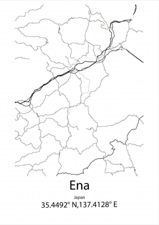 Ena, Japan Map - Kaigozen - Drawings & Illustration, Places & Travel ...