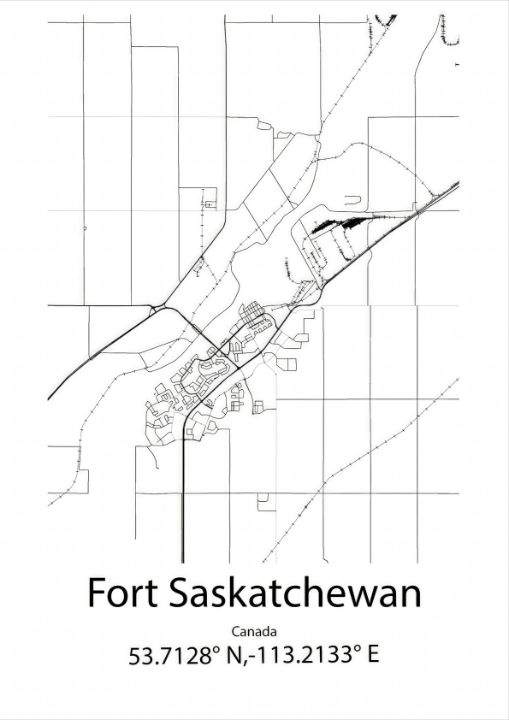 Fort Saskatchewan, Canada Map - Kaigozen - Drawings & Illustration ...