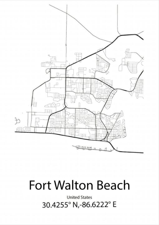 Fort Walton Beach, United States Map - Kaigozen - Drawings ...