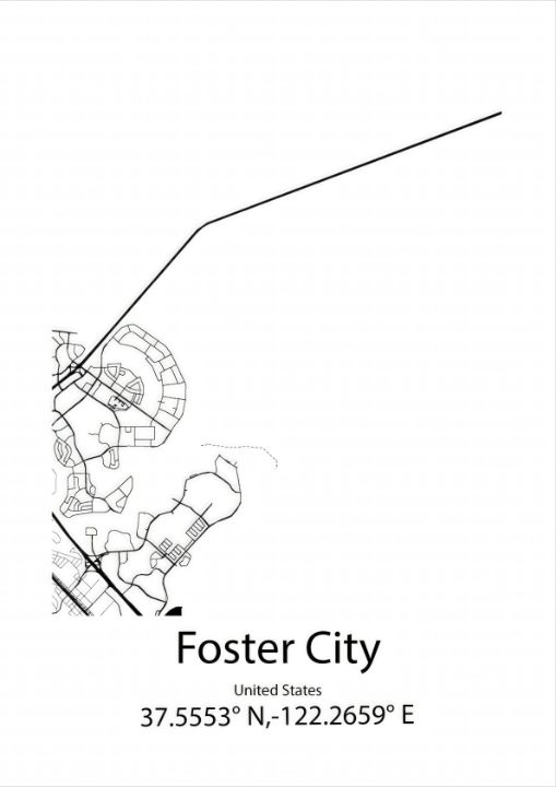 Foster City, United States Map - Kaigozen - Drawings & Illustration ...