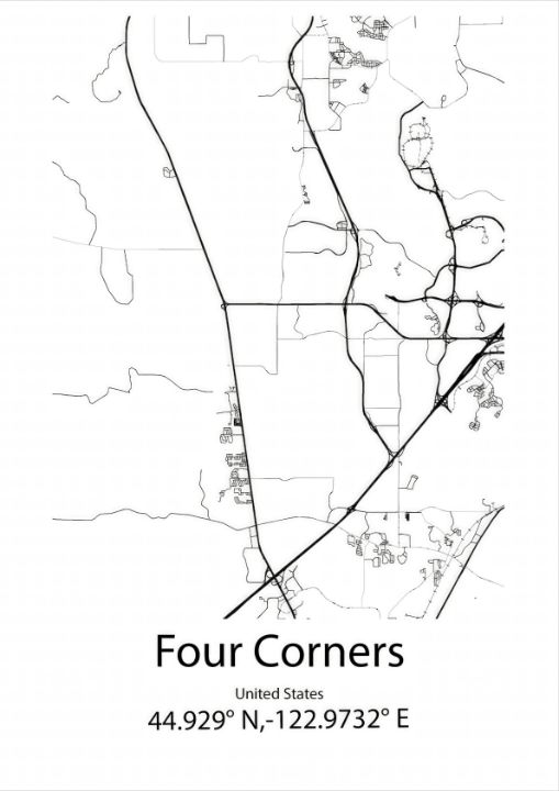 Four Corners, United States Map - Kaigozen - Drawings & Illustration ...
