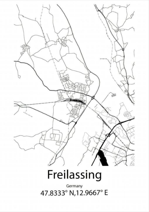 Freilassing, Germany Map - Kaigozen - Drawings & Illustration, Places ...