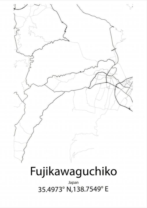 Fujikawaguchiko, Japan Map - Kaigozen - Drawings & Illustration, Places ...