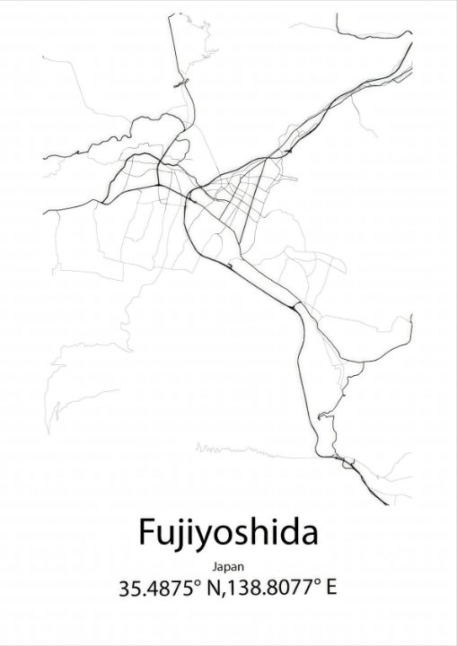 Fujiyoshida, Japan Map - Kaigozen - Drawings & Illustration, Places ...