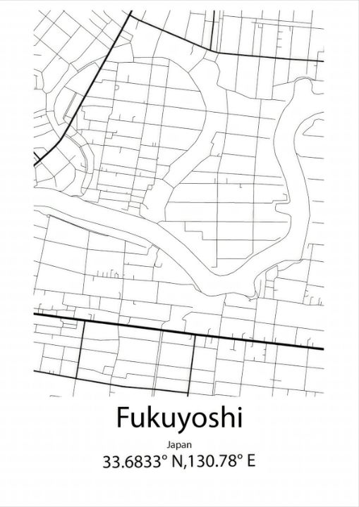 Fukuyoshi, Japan Map - Kaigozen - Drawings & Illustration, Places ...