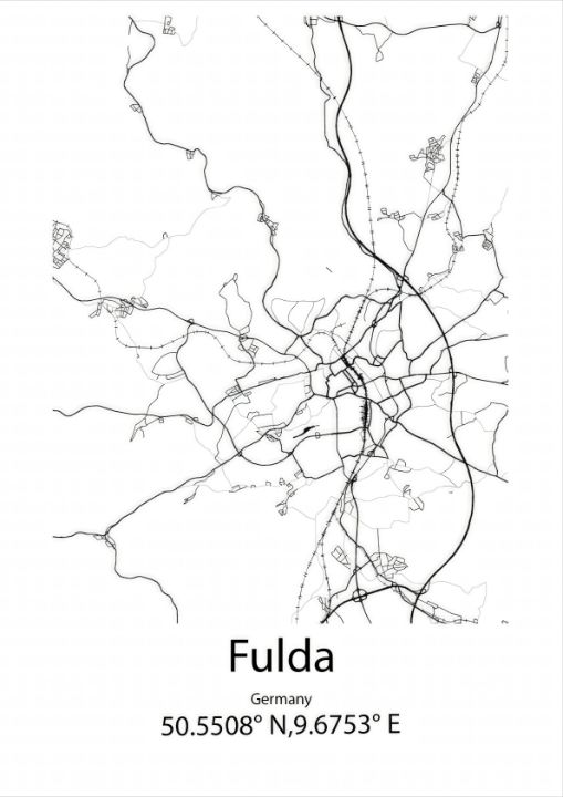 Fulda, Germany Map - Kaigozen - Drawings & Illustration, Places ...