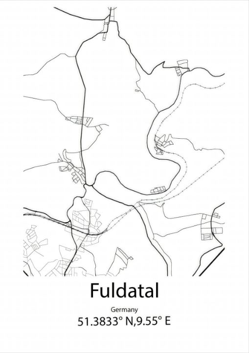 Fuldatal, Germany Map - Kaigozen - Drawings & Illustration, Places ...