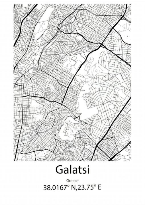 Galatsi, Greece Map - Kaigozen - Drawings & Illustration, Places ...