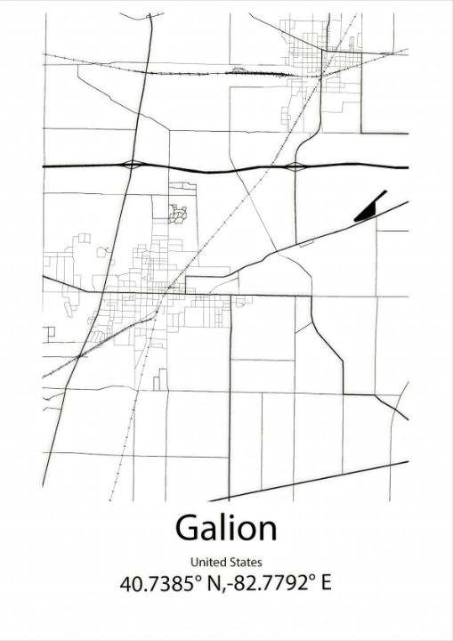 Galion, United States Map - Kaigozen - Drawings & Illustration, Places ...