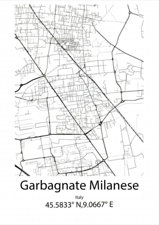 Garbagnate Milanese, Italy Map - Kaigozen - Drawings & Illustration ...