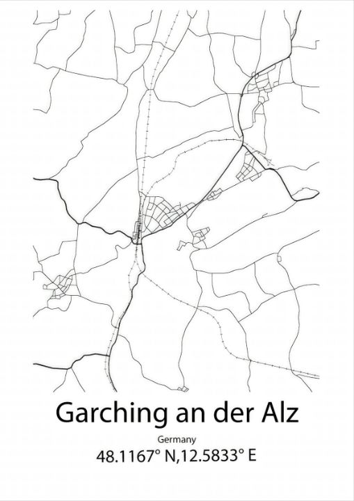Garching an der Alz, Germany Map - Kaigozen - Drawings & Illustration ...