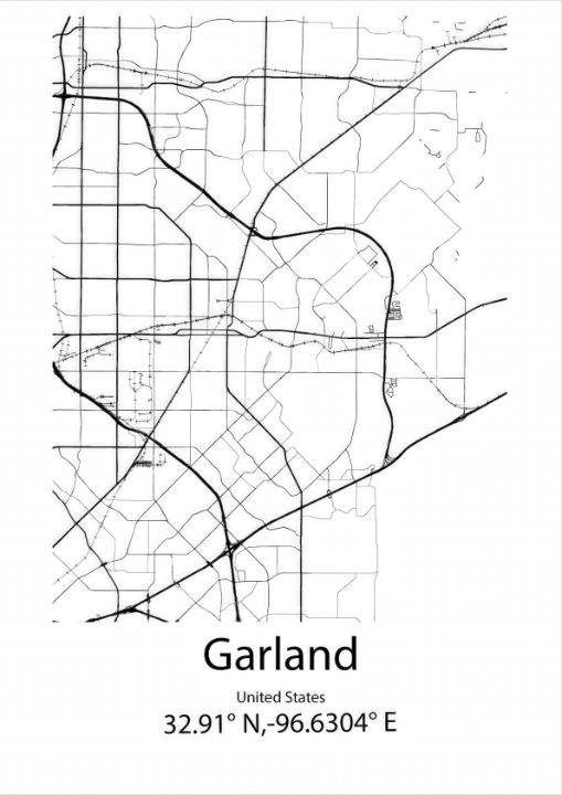 Garland, United States Map - Kaigozen - Drawings & Illustration, Places ...