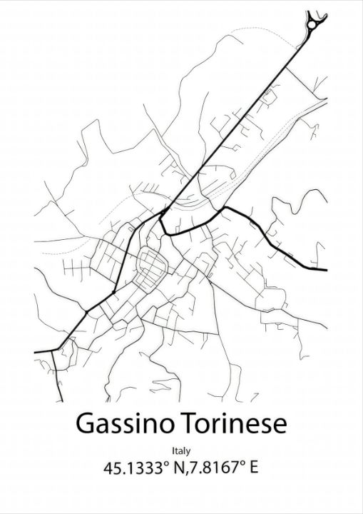 Gassino Torinese, Italy Map - Kaigozen - Drawings & Illustration ...