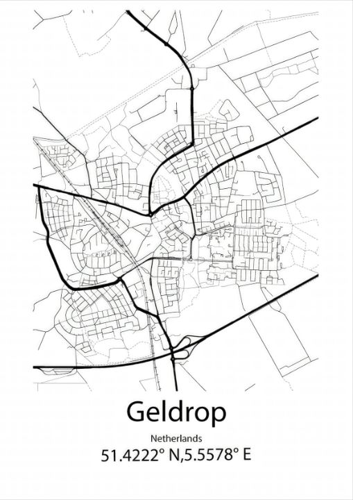 Geldrop, Netherlands Map - Kaigozen - Drawings & Illustration, Places ...