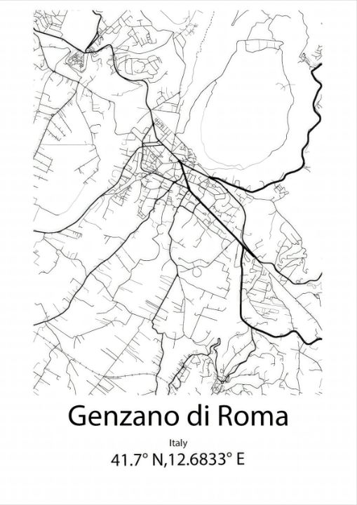 Genzano di Roma, Italy Map - Kaigozen - Drawings & Illustration, Places ...