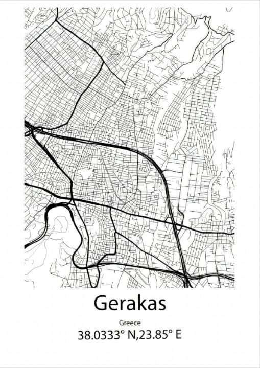 Gerakas, Greece Map - Kaigozen - Drawings & Illustration, Places ...